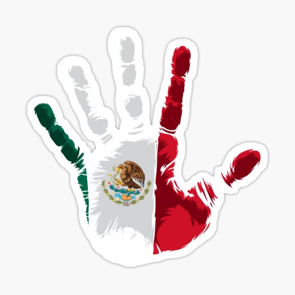 "Mexico Flag - Mexican Hand Print - Hecho En Mexico" Sticker by ...