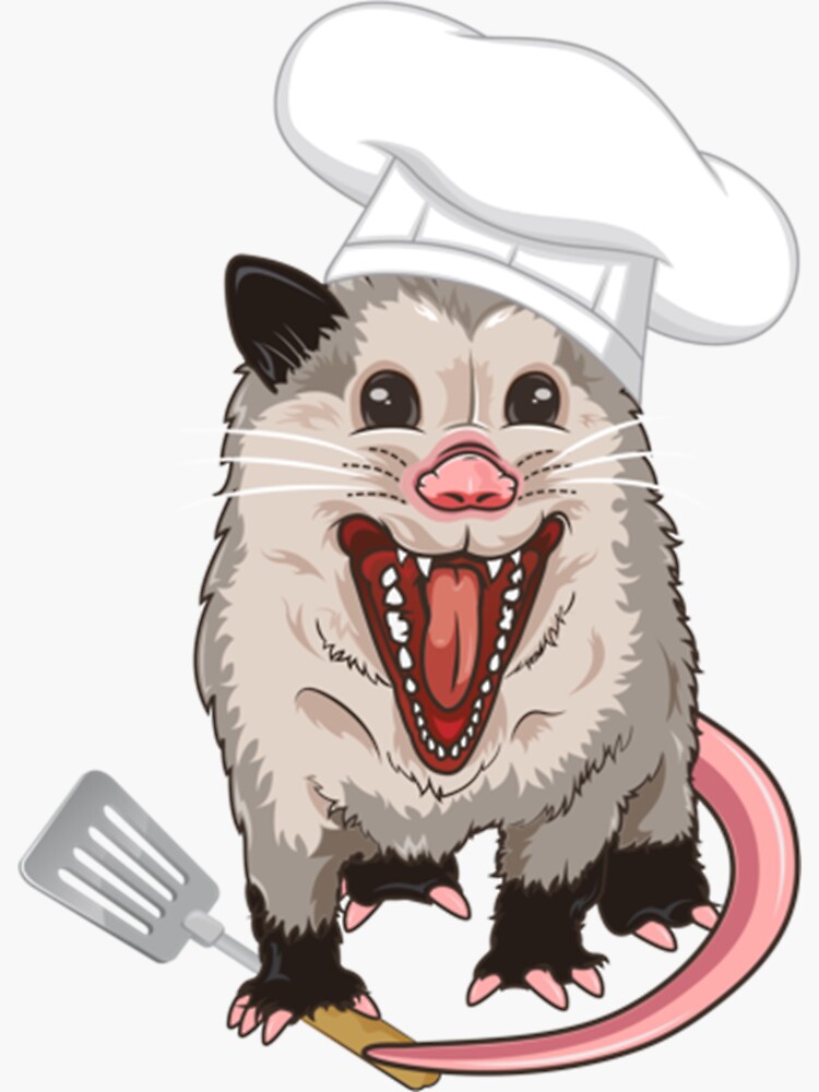 "CHEF OPOSSUM CUTE POSSUM IN A CHEFS HAT " Sticker for Sale by ...