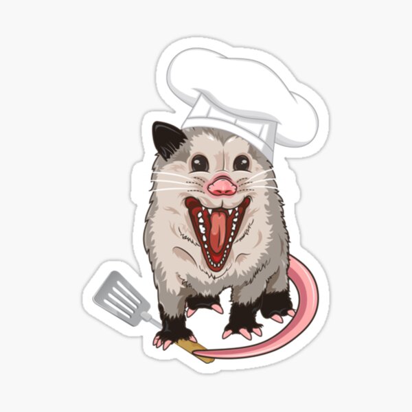 "CHEF OPOSSUM CUTE POSSUM IN A CHEFS HAT " Sticker for Sale by ...