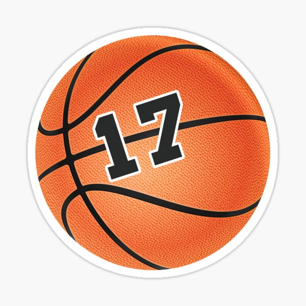 "Basketball ball number 17, seventeen" Sticker for Sale by TheCultStuff ...