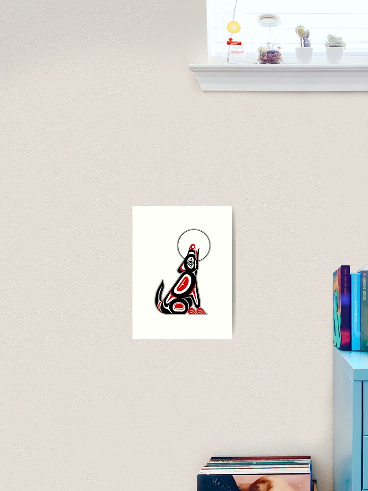 "Haida Wolf Howling At The Moon" Art Print for Sale by ukajtml | Redbubble