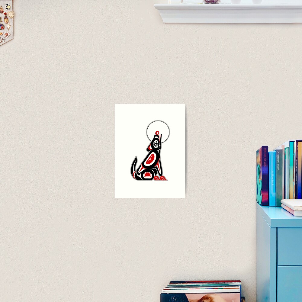 "Haida Wolf Howling At The Moon" Art Print for Sale by ukajtml | Redbubble