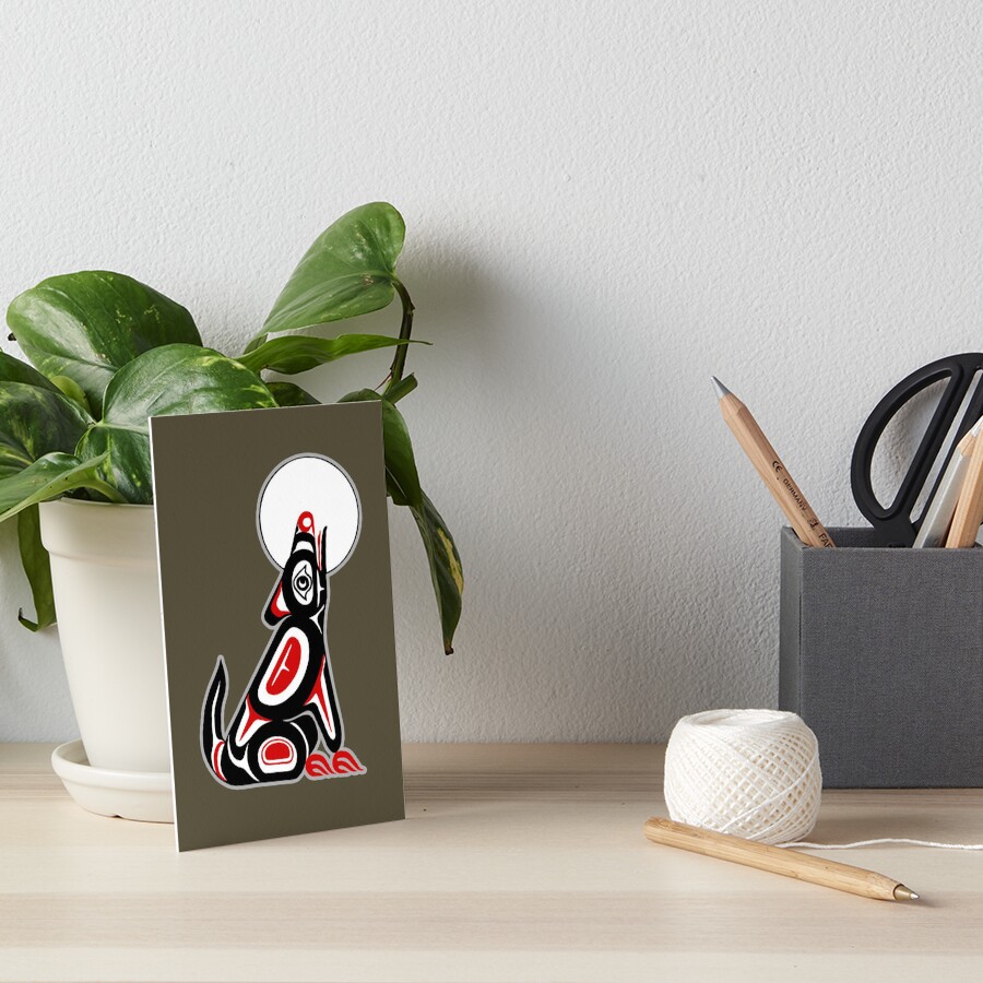 "Haida Wolf Howling At The Moon" Art Print for Sale by ukajtml | Redbubble