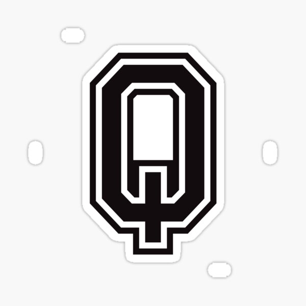 "Letter Q sticker - black and white, college sports font" Sticker for ...