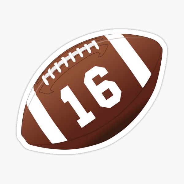 "American football ball number 16, sixteen" Sticker for Sale by ...