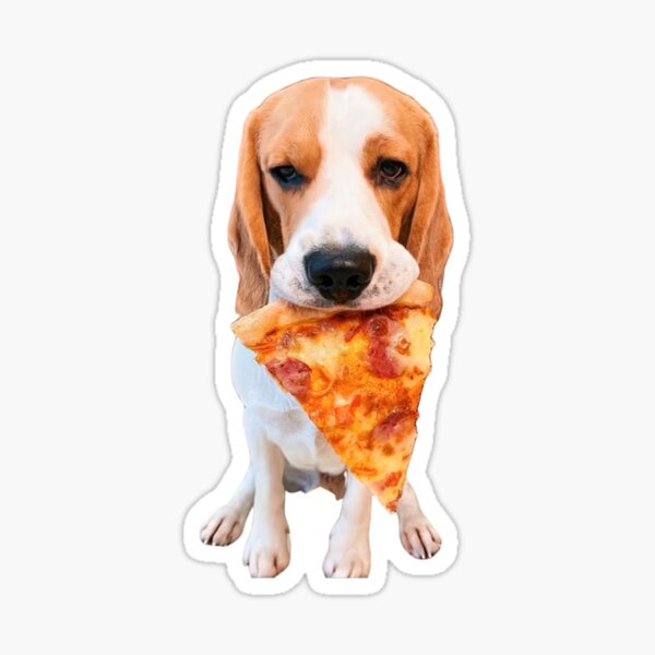 Pegatina «Perro comiendo pizza mi perro se comió una porción de pizza ...