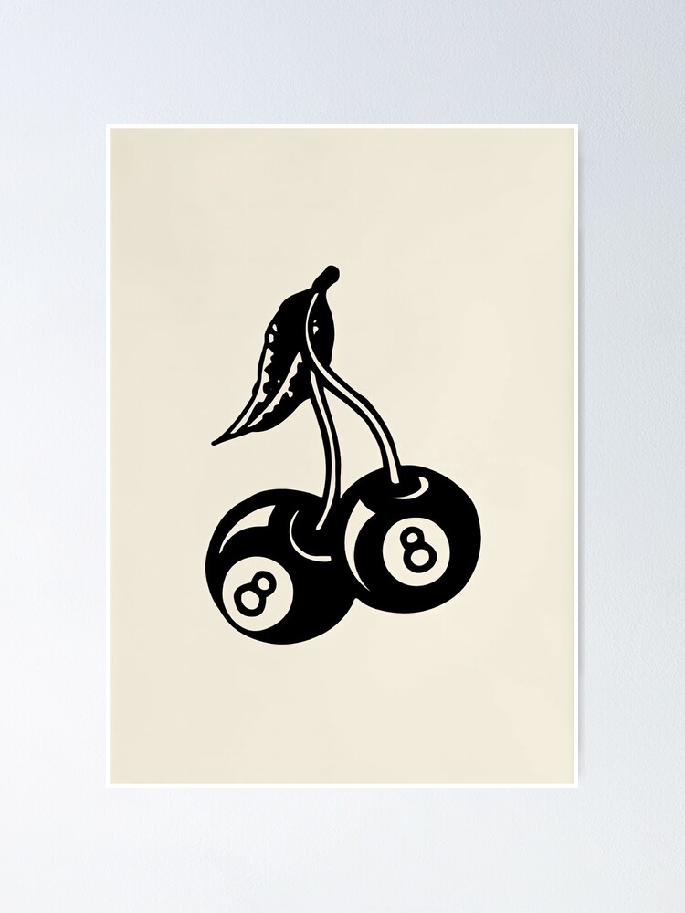 "Trendy Retro 8 Ball Cherries For Pool Lover - 8 Ball Cherry Kitchen ...