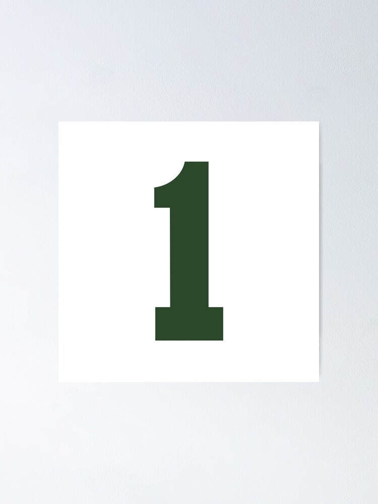 "Number 1, Dark green one, Sports number 1" Poster for Sale by ...