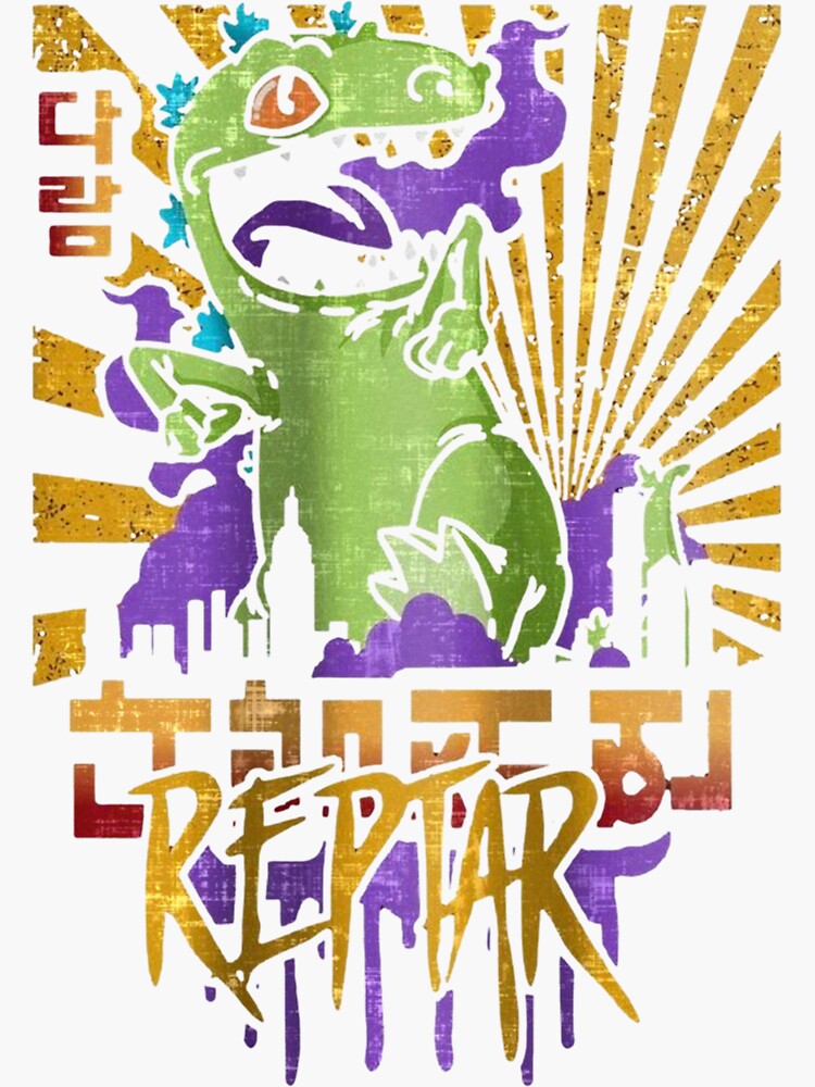 "Green-Reptar-Rugrats" Sticker for Sale by tzdstm | Redbubble
