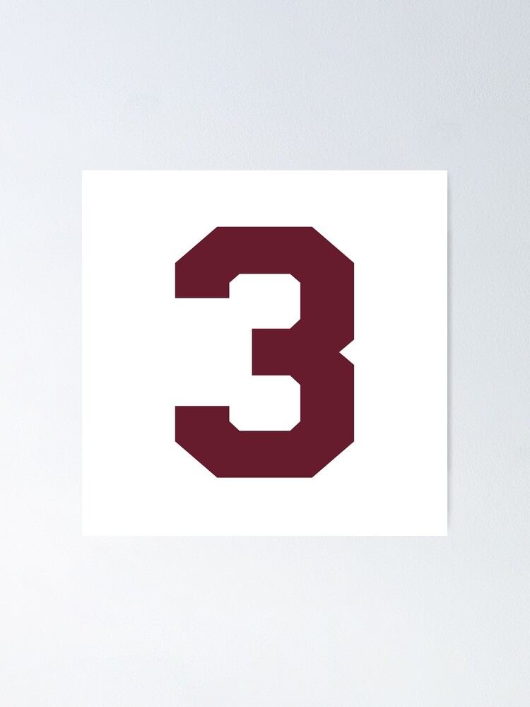 "Number 3, Maroon three, Sports number 3" Poster for Sale by ...
