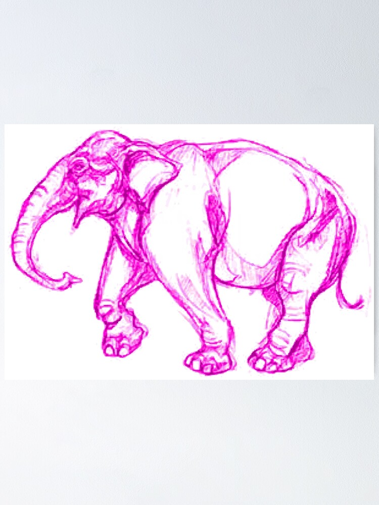 "PINK ELEPHANT" Poster for Sale by wickedcartoons | Redbubble