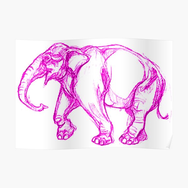 "PINK ELEPHANT" Poster for Sale by wickedcartoons | Redbubble