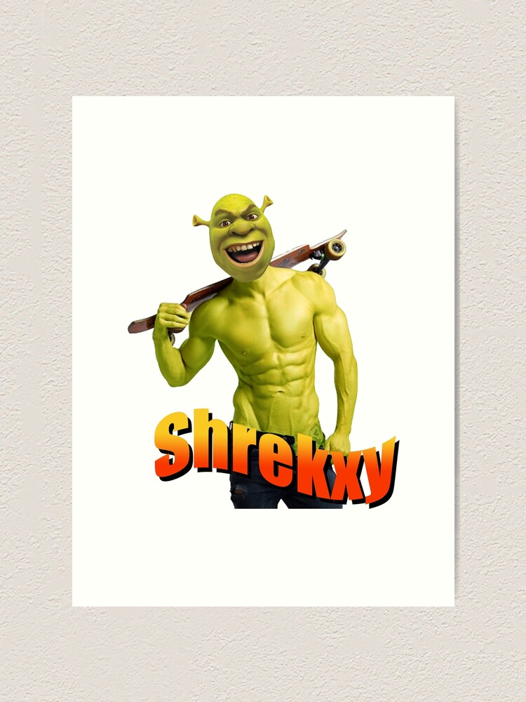 "Shrekxy Shrek Cursed Meme" Art Print for Sale by BetterLeo | Redbubble
