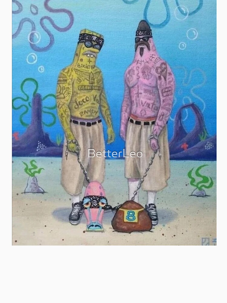 "Spongebob and Patrick Gangsters Cursed Meme" T-shirt for Sale by BetterLeo | Redbubble ...