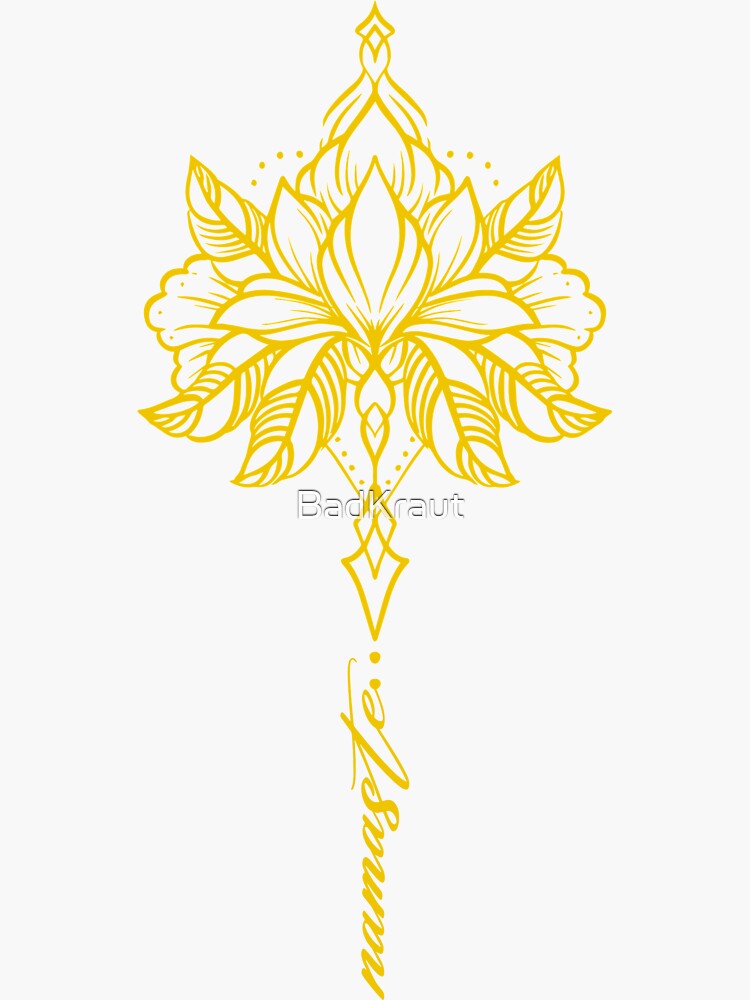 "Namaste Gold" Sticker for Sale by BadKraut | Redbubble