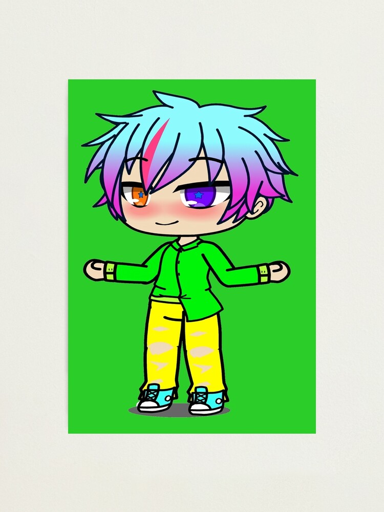 "Gacha club guy. Stylish boy with red and blue colored eyes. Boy with a ...