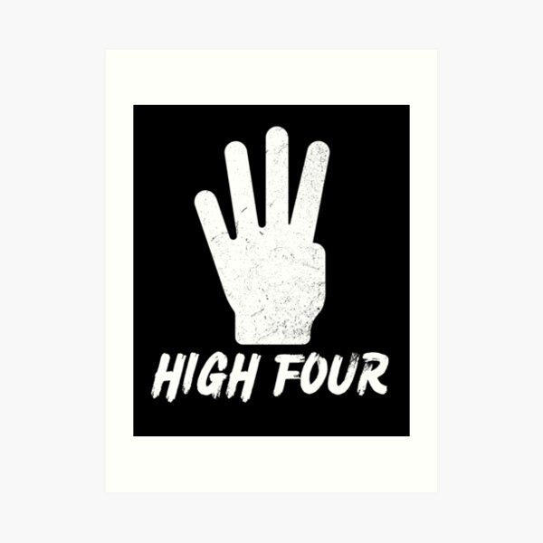 "High Four, Funny Finger Amputee Gift (Dark Amputee Humor)" Art Print ...
