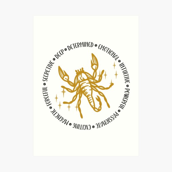 "Scorpio Zodiac Sign: Symbols, Adjectives & Constellation" Art Print ...