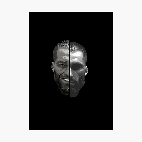 "Gigachad Face" Photographic Print for Sale by Lowgik | Redbubble