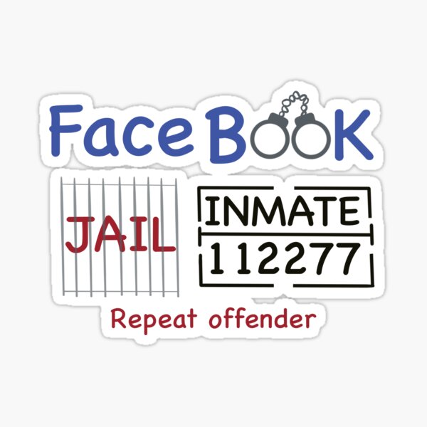 "Facebook jail " Sticker for Sale by Manarshop16 | Redbubble