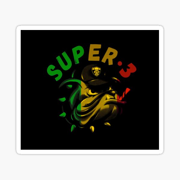 "The Super 3 rastafari bulldog" Sticker for Sale by vectorfootball ...
