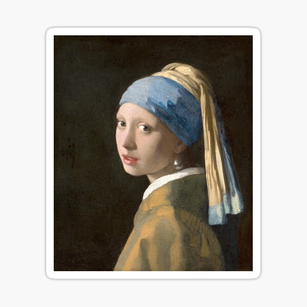 "Girl with a Pearl Earring" Sticker for Sale by scrappy62 | Redbubble