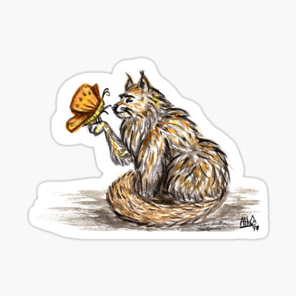 "Unexpected friends" Sticker for Sale by DarkMysteryCat | Redbubble
