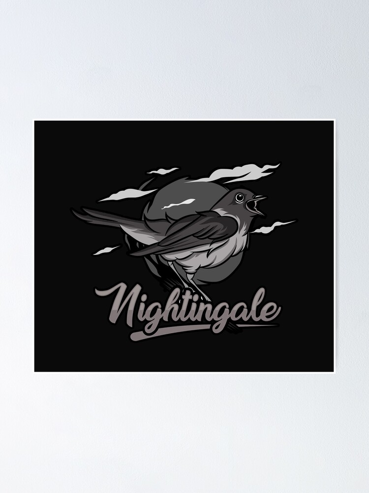"Nightingale Bird in Grayscale" Poster for Sale by supportyolo | Redbubble