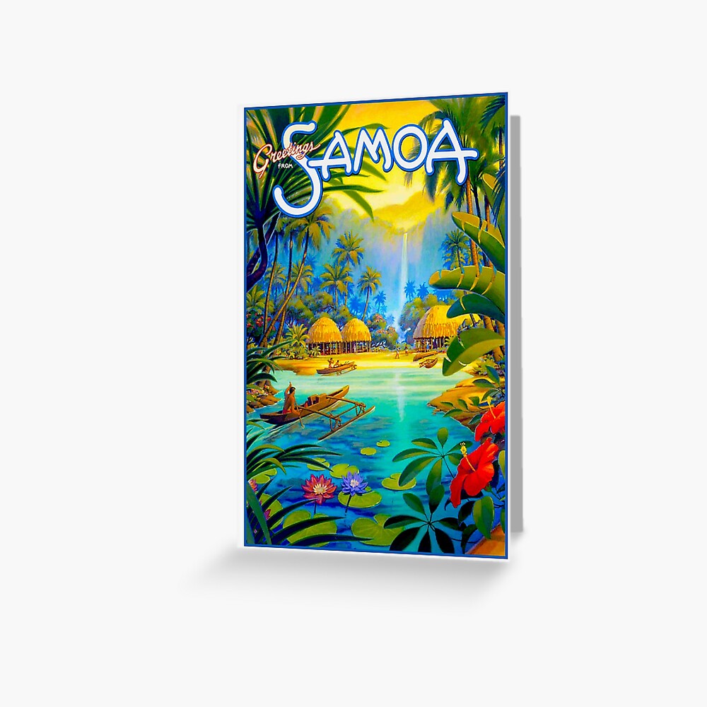 "SAMOA; Vintage Travel and Tourism Advertising Print" Greeting Card for ...