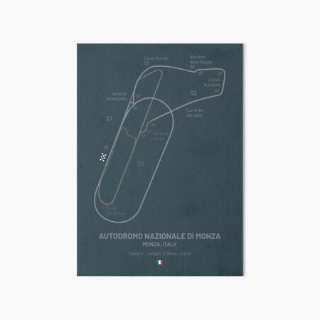 "Monza Circuit map with the old track, ITALY" Art Board Print for Sale ...