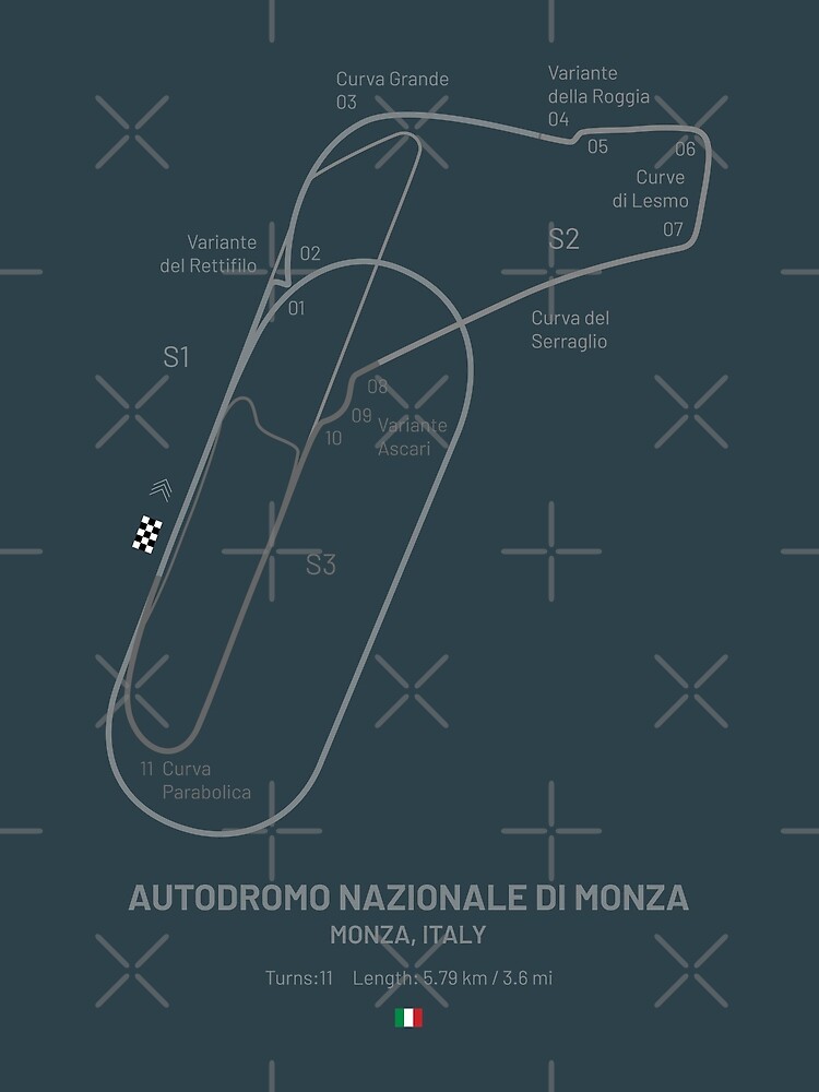 "Monza Circuit map with the old track, ITALY" Poster for Sale by eMo1 ...