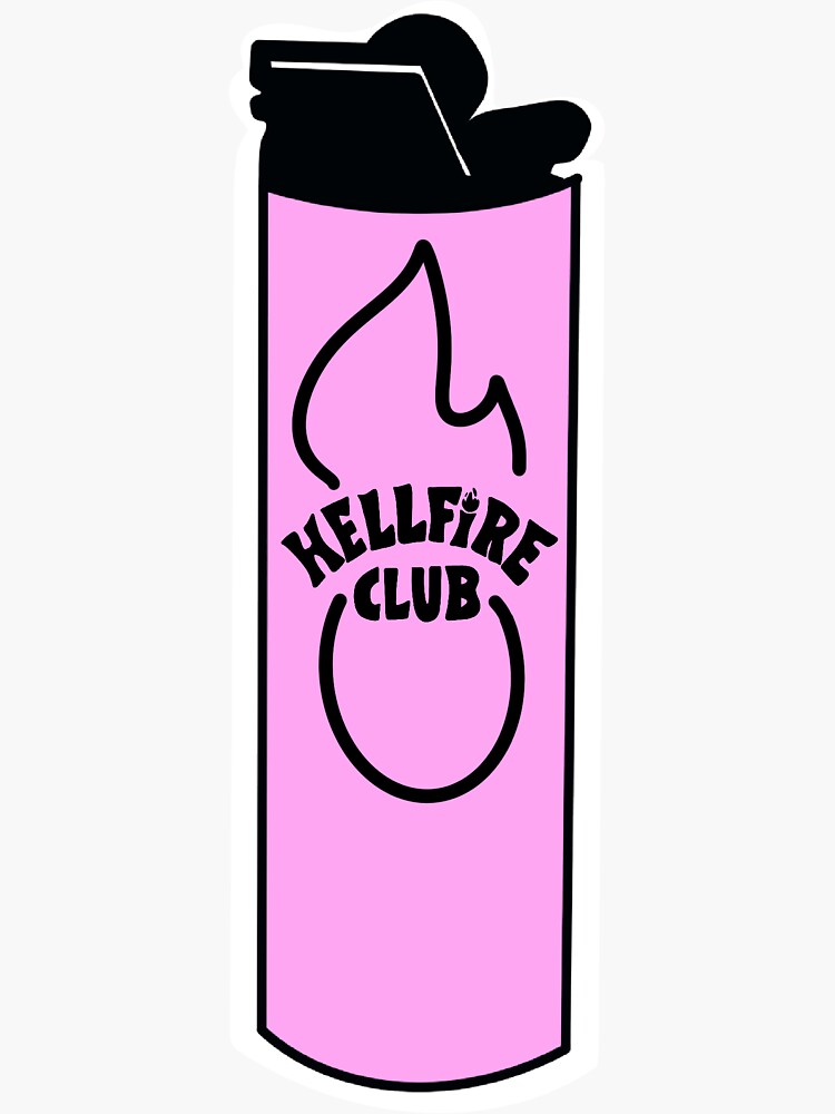 "PINK HELLFIRE CLUB CLIPPER LIGHTER Dustin Eddie " Sticker for Sale by ...