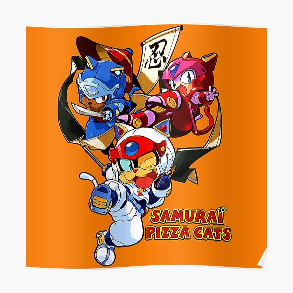 Póster «Samurai Pizza Cats - Gatos Samurai - Retro Ilustración 4K» de animacionjec | Redbubble