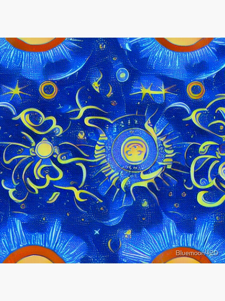 "The sun, moon, and stars digital art pattern" Sticker for Sale by ...