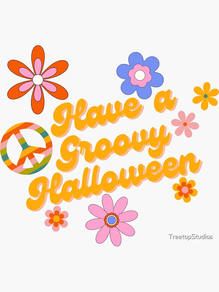 "Have a Groovy Halloween Retro Funky Design" Sticker for Sale by ...