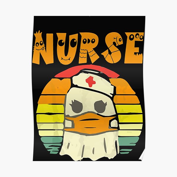 "Nurse Ghost Scrub Top Halloween Costume For Nurses" Poster for Sale by ...