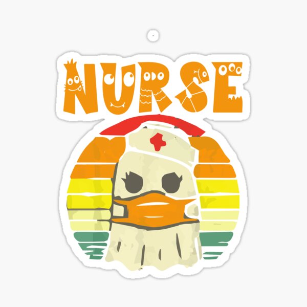 "Nurse Ghost Scrub Top Halloween Costume For Nurses" Sticker for Sale ...