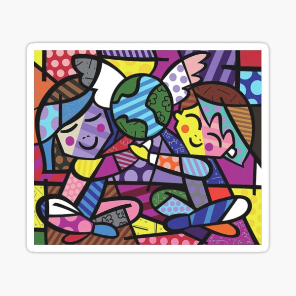 "Romero Britto Painting" Sticker for Sale by lamia3 | Redbubble