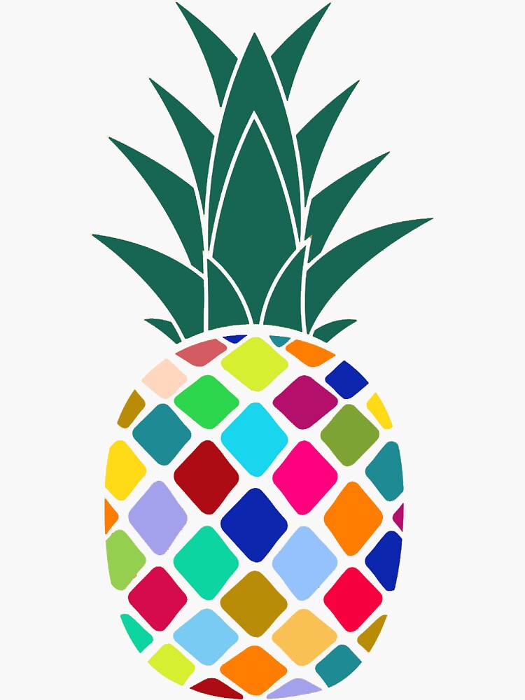 "Pineapple Rainbow Sticker" Sticker for Sale by nam-namira | Redbubble