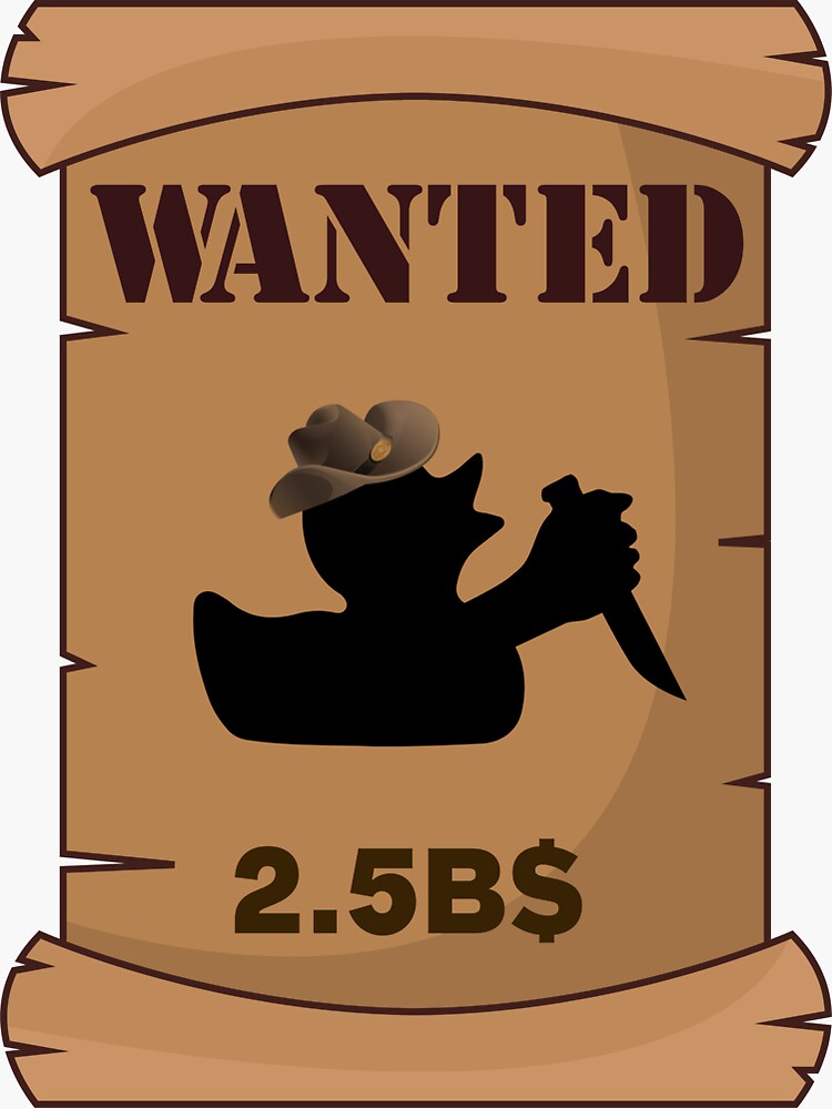 "Wanted Duck bounty poster" Sticker for Sale by ONI-- | Redbubble