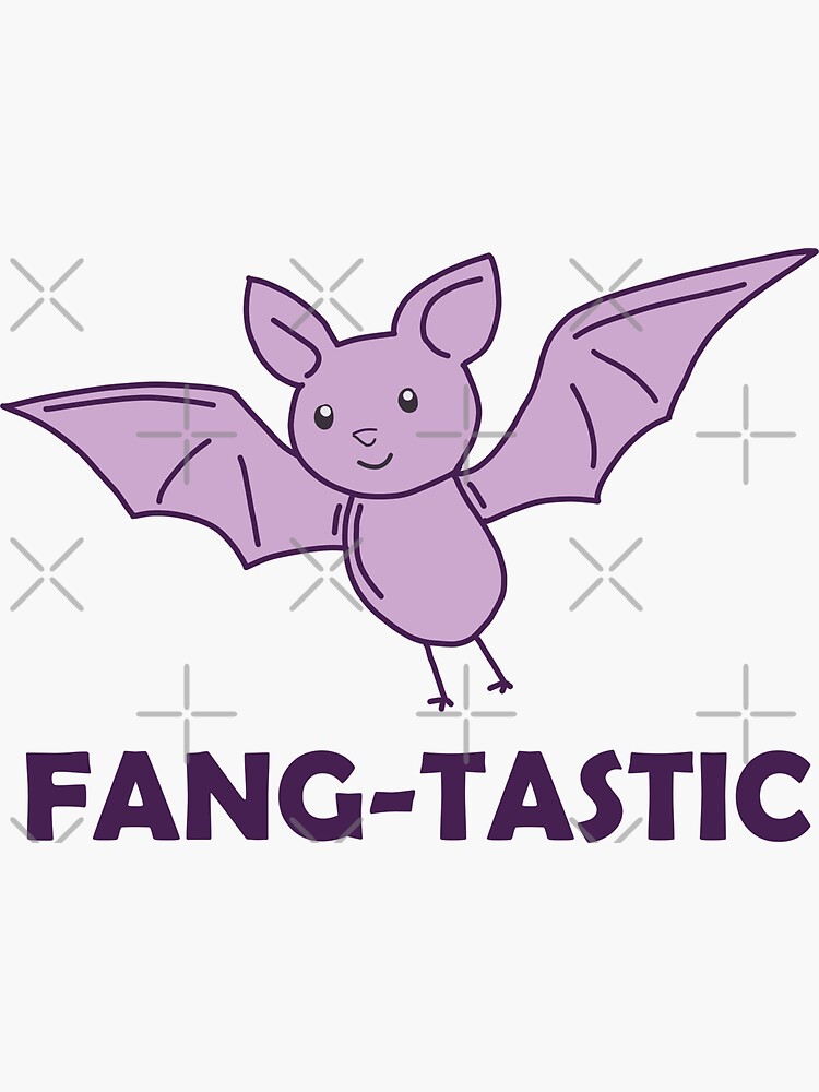 "FANG-TASTIC Bat Pun " Sticker for Sale by khunsaaziz | Redbubble