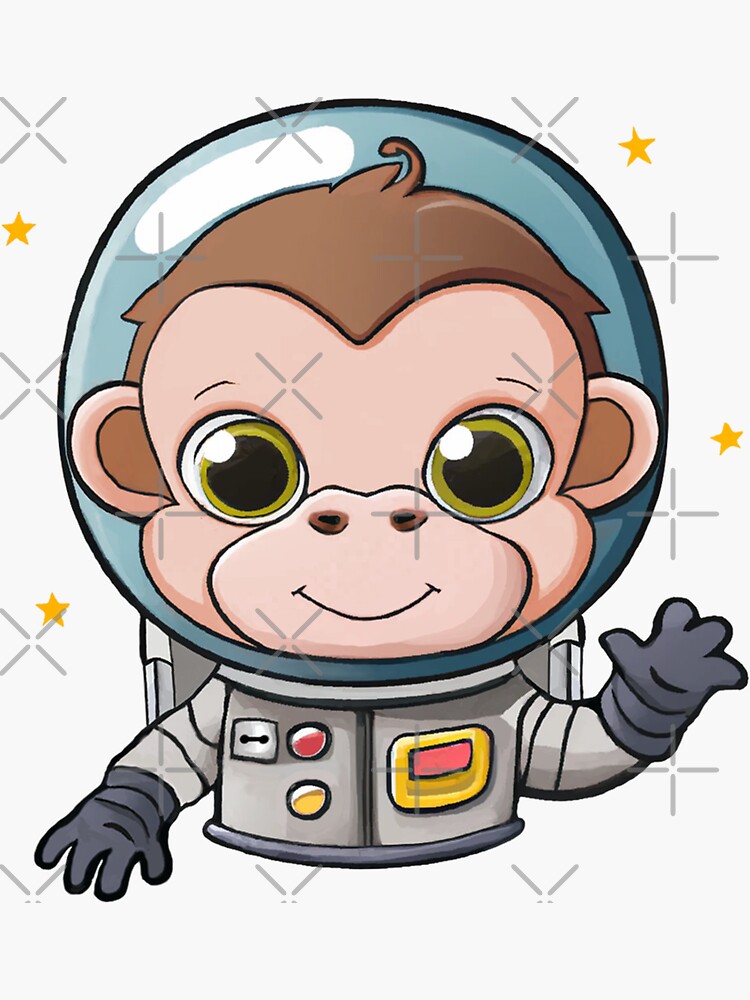 "A Monkey Astronaut in Space Suit " Sticker for Sale by sabamerch ...