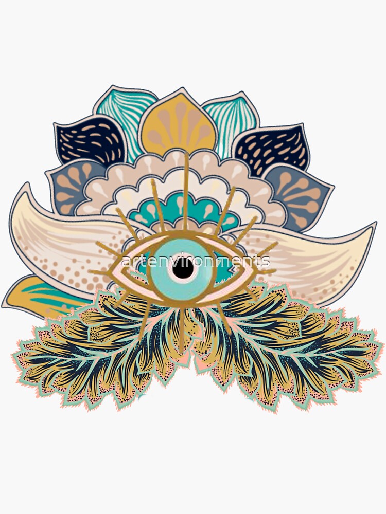 "Vintage Evil Eye, Karma Good Luck Charm" Sticker for Sale by ...