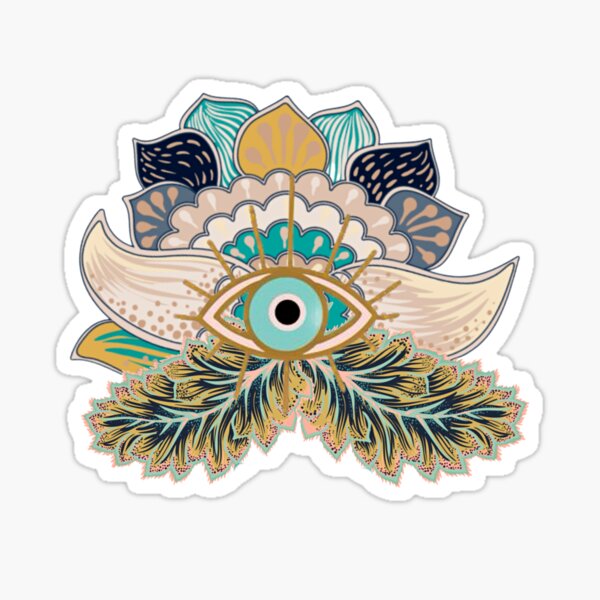 "Vintage Evil Eye, Karma Good Luck Charm" Sticker for Sale by ...