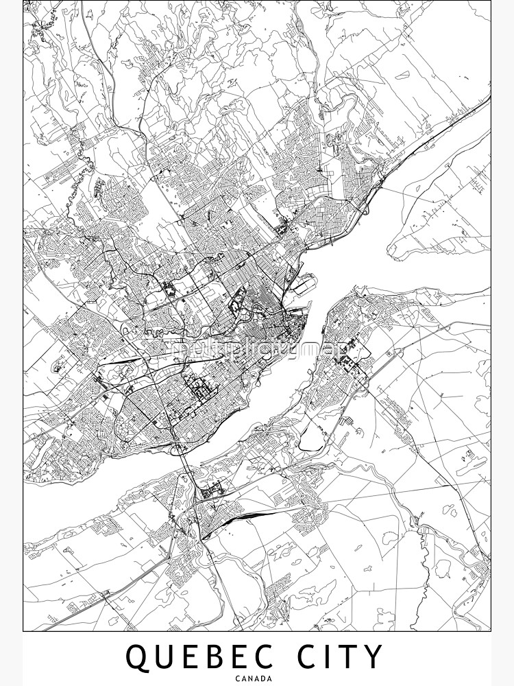 "Quebec City White Map" Sticker for Sale by multiplicitymap | Redbubble