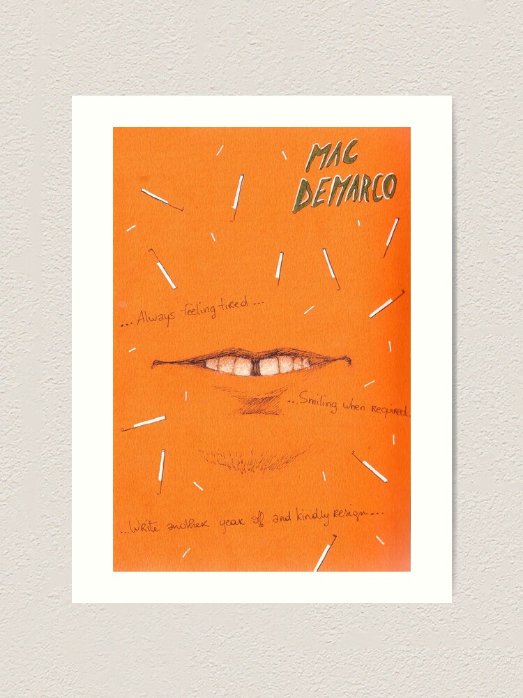 "Mac DeMarco smile & cigarette" Art Print by Marrrione | Redbubble