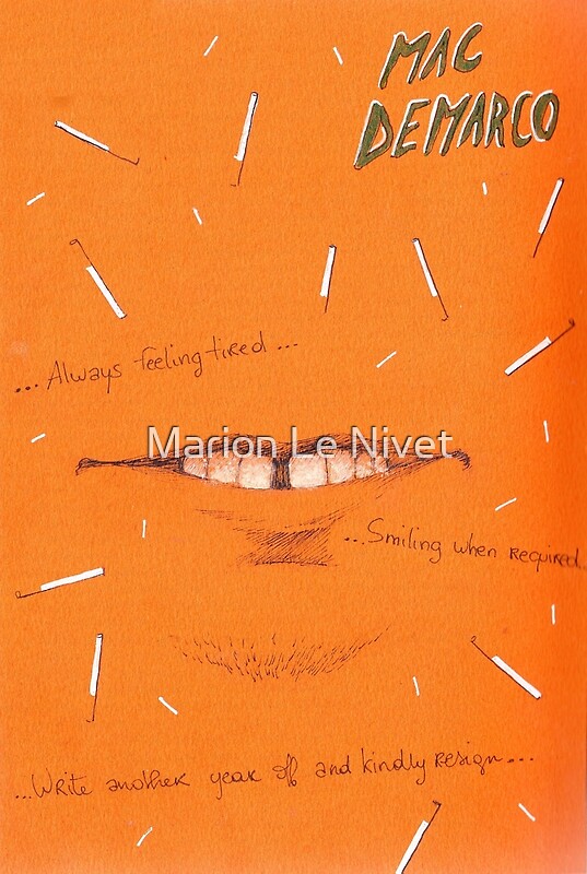 "Mac DeMarco smile & cigarette" by Marion Le Nivet | Redbubble