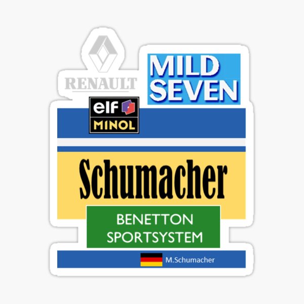 "Benetton race suit, Michael Schumacher 1995" Sticker for Sale by ...