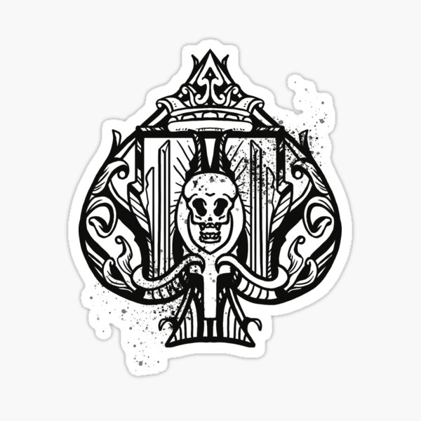"Gothic Ace Of Spades - Tarot Tattoo Style" Sticker for Sale by cat-on ...