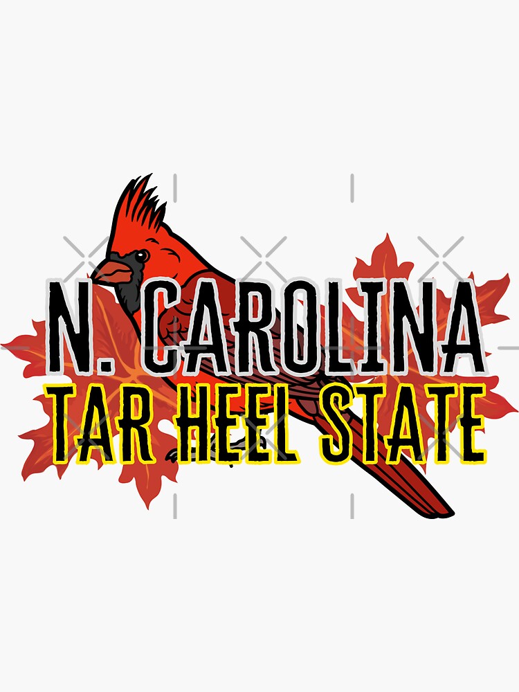 "North Carolina | Tar Heel State | Red Cardinal Maple Leaf" Sticker for ...